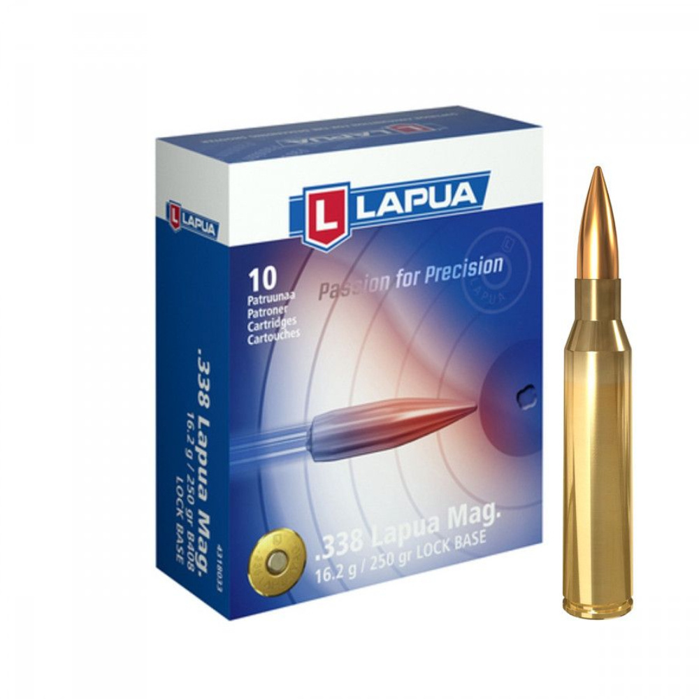 Puškové náboje 338 Lapua Mag. LOCK BASE, B408, FMJBT, 250 gr (16,20 g), Lapua | Army shop Armed.cz